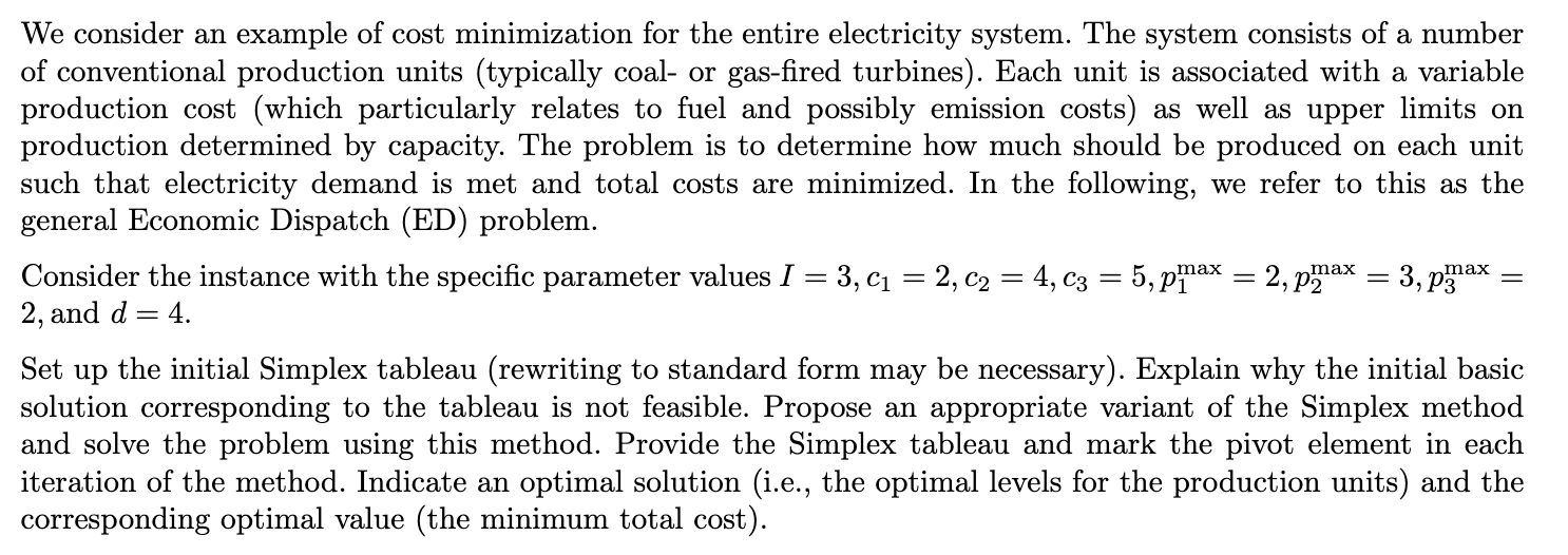 Solved We consider an example of cost minimization for the | Chegg.com