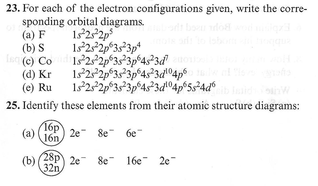 Solved (a) F 23. For each of the electron configurations | Chegg.com