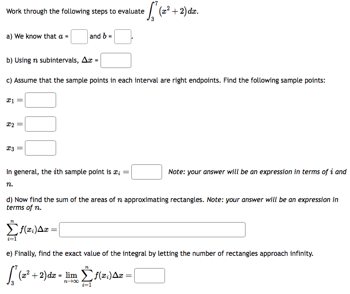 Solved Work through the following steps to evaluate | Chegg.com