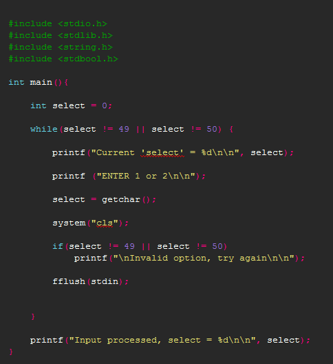Solved How to fix this function to get to last printf while | Chegg.com