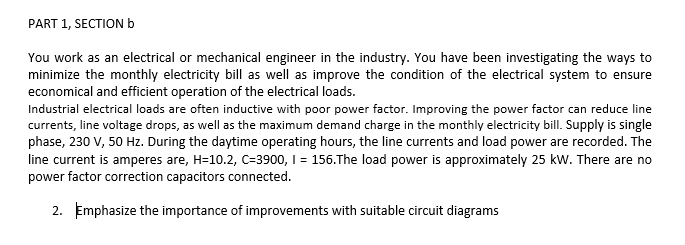 PART 1, SECTION b You work as an electrical or | Chegg.com