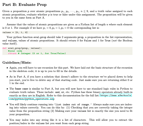 Solved Part B: Evaluate Prop Given a proposition p over | Chegg.com