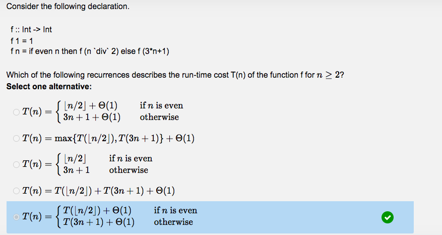 Solved Consider the following declaration. f :: Int -> Int | Chegg.com