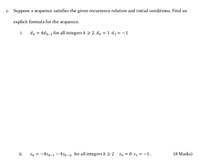Solved b. Use iteration to guess an explicit formula for the | Chegg.com