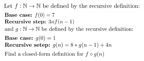 Solved Let f:N + N be defined by the recursive definition: | Chegg.com