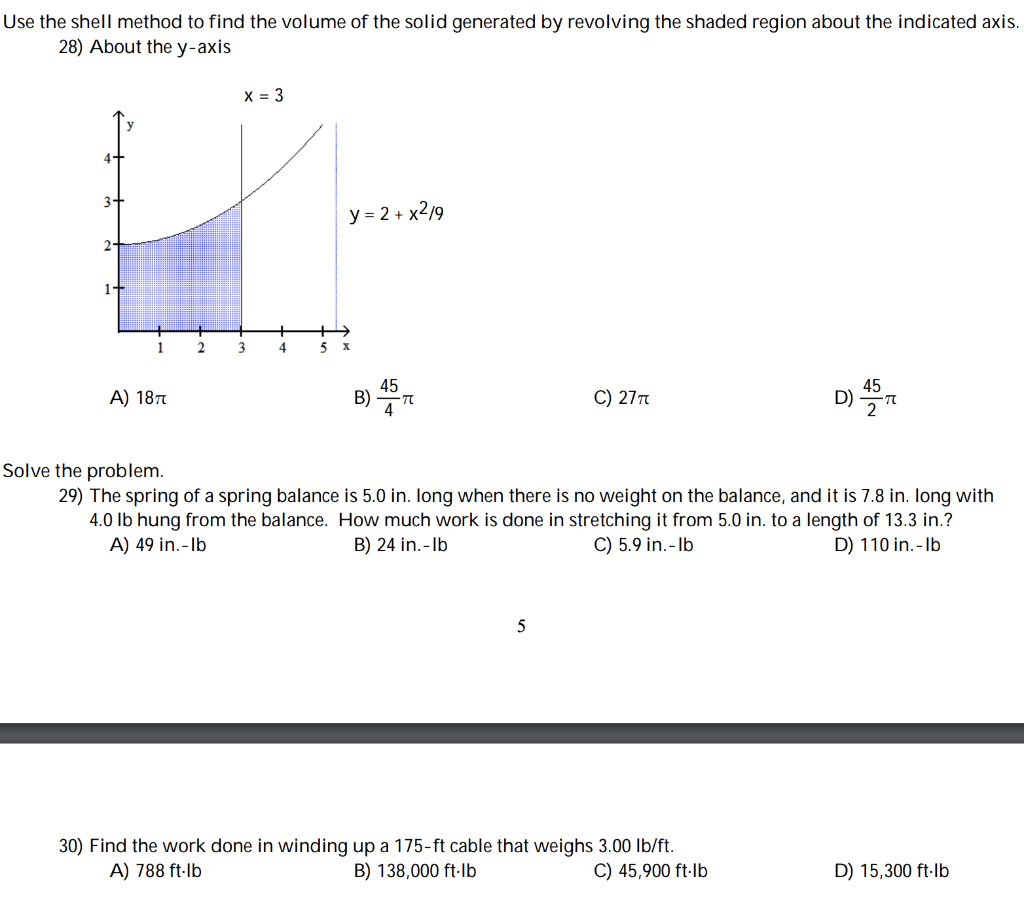 Solved Use the shell method to find the volume of the solid | Chegg.com