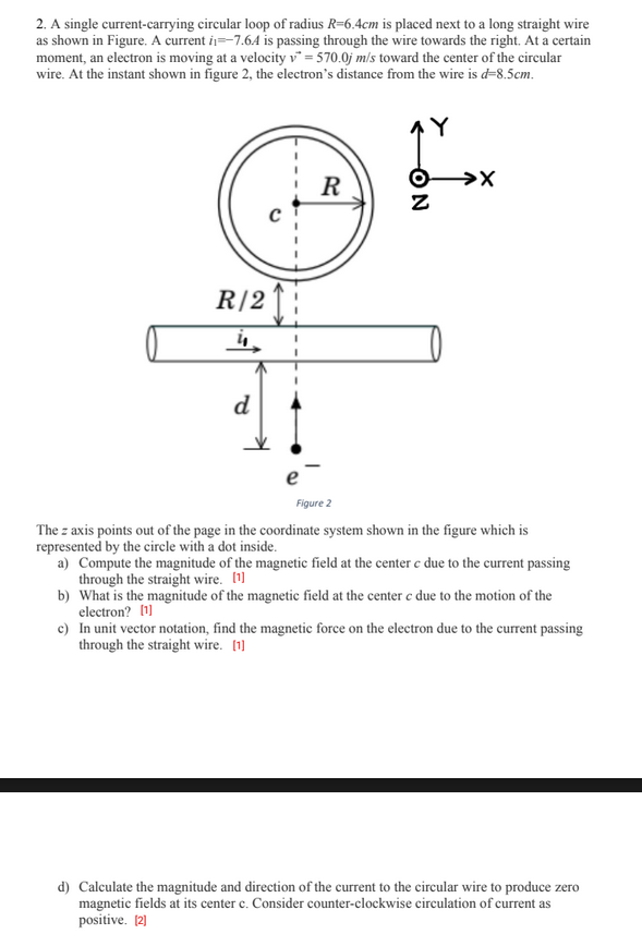 Solved A single current-carrying circular loop of radius | Chegg.com