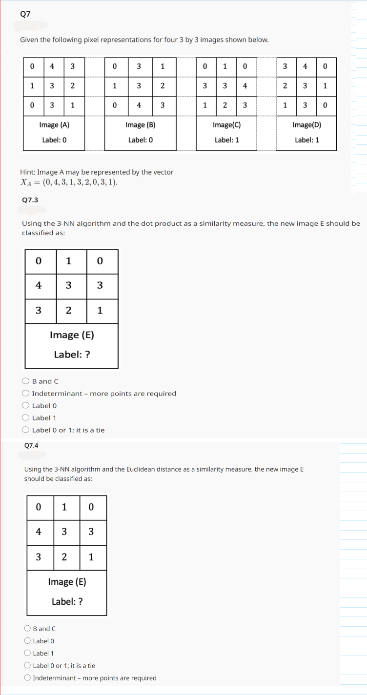 Solved Given the following pixel representations for four 3 | Chegg.com