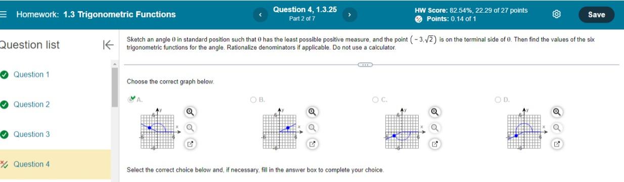 Solved Question list Sketch an angle θ in standard position | Chegg.com