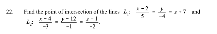 Solved Find the point of intersection of the lines | Chegg.com