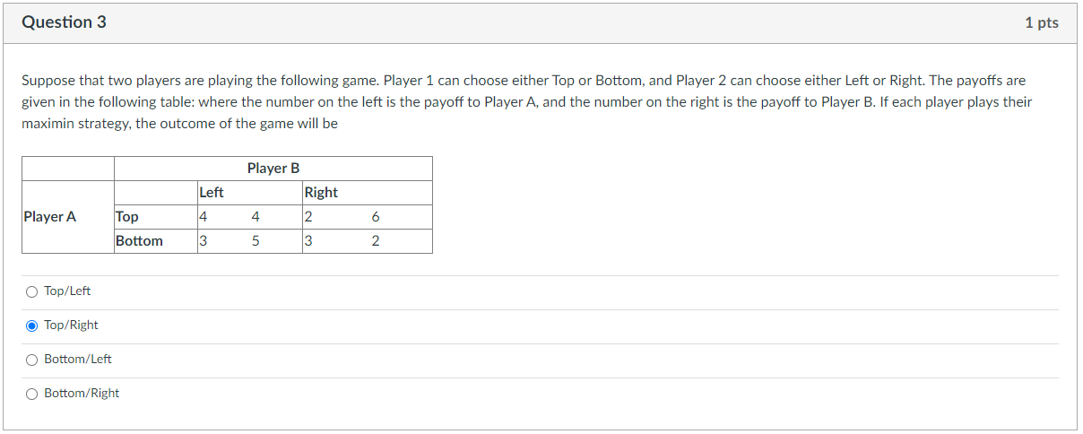 Solved Question 1 1 pts Suppose that two players are playing | Chegg.com