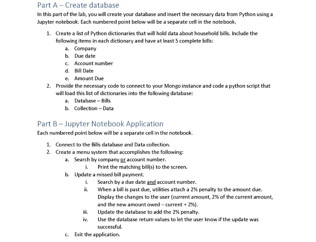Solved Part A - Create database In this part of the lab, you | Chegg.com