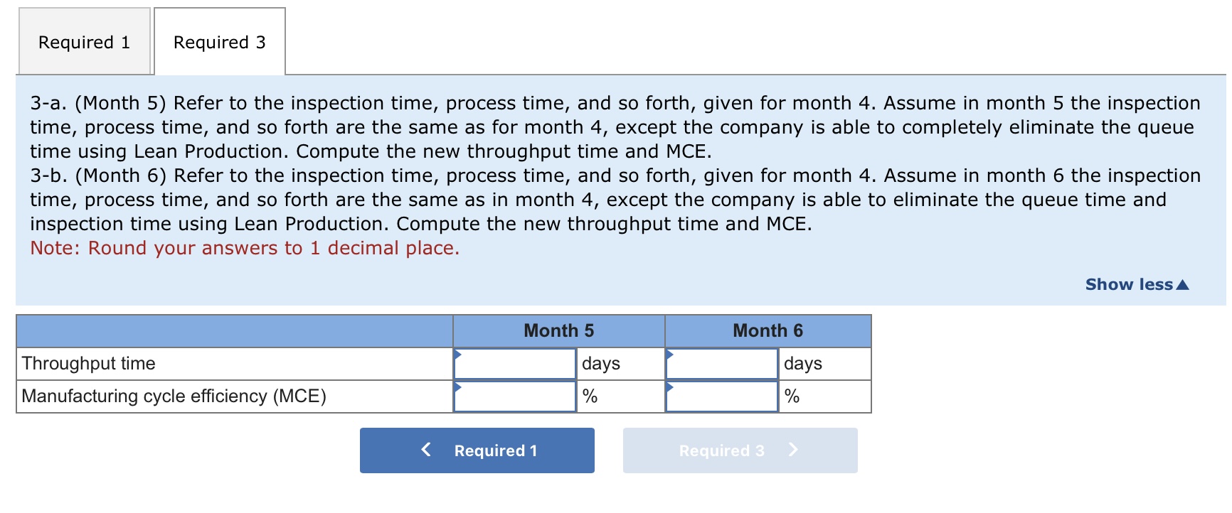 Solved 1-a. Compute the throughput time for each month. 1−b. | Chegg.com