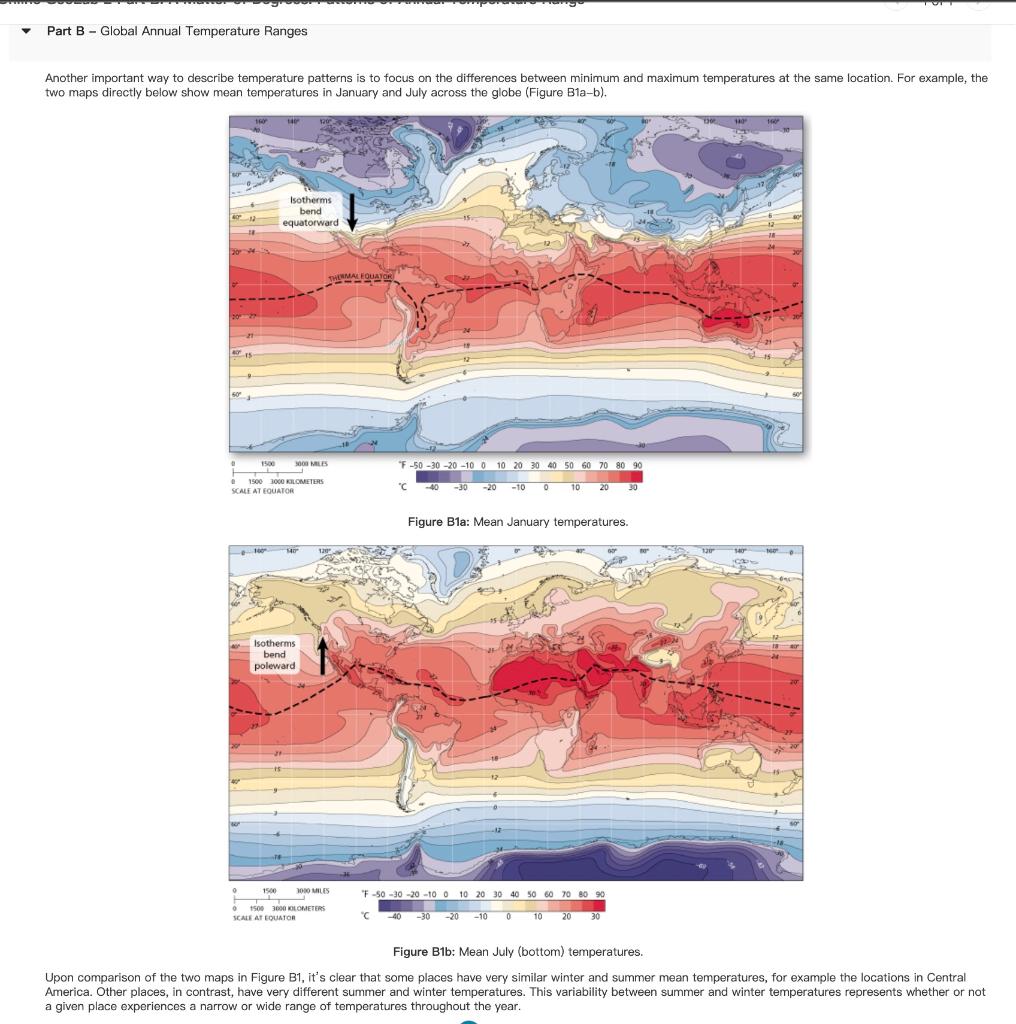 Solved Part B - Global Annual Temperature Ranges Another | Chegg.com