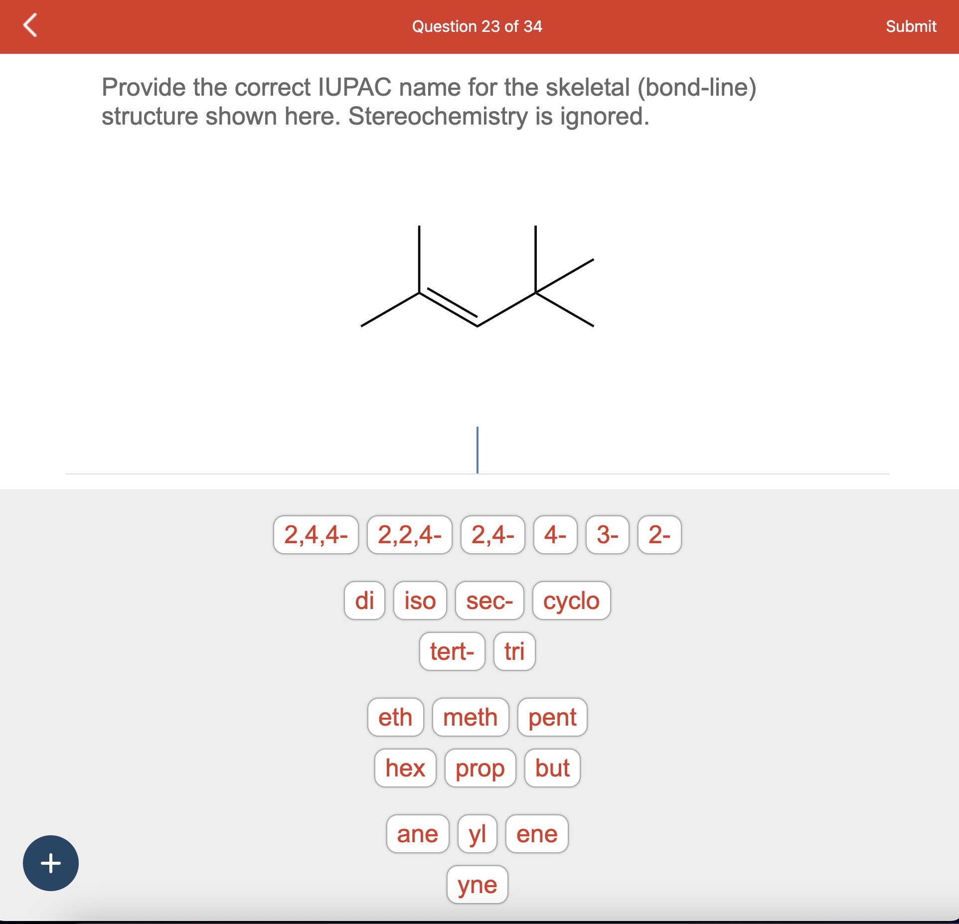 Solved Provide the correct IUPAC name for the skeletal | Chegg.com