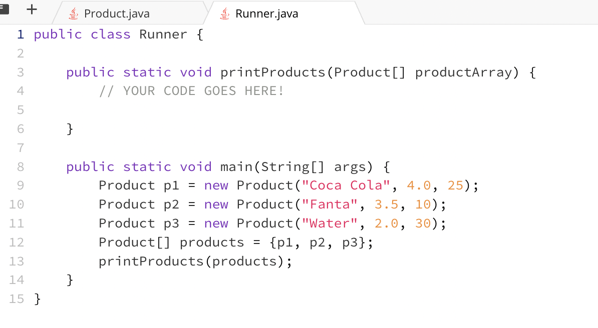 Solved You have been provided with a Product class with the | Chegg.com