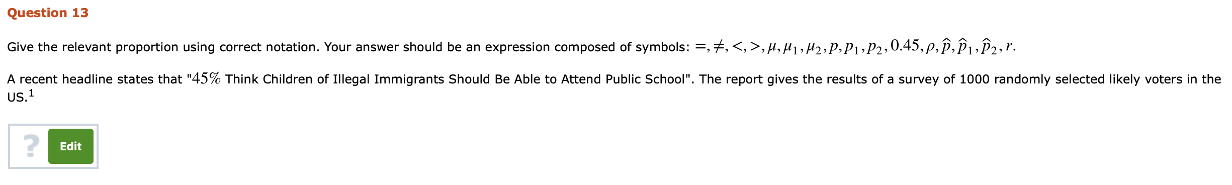 Solved Question 13 Give the relevant proportion using | Chegg.com