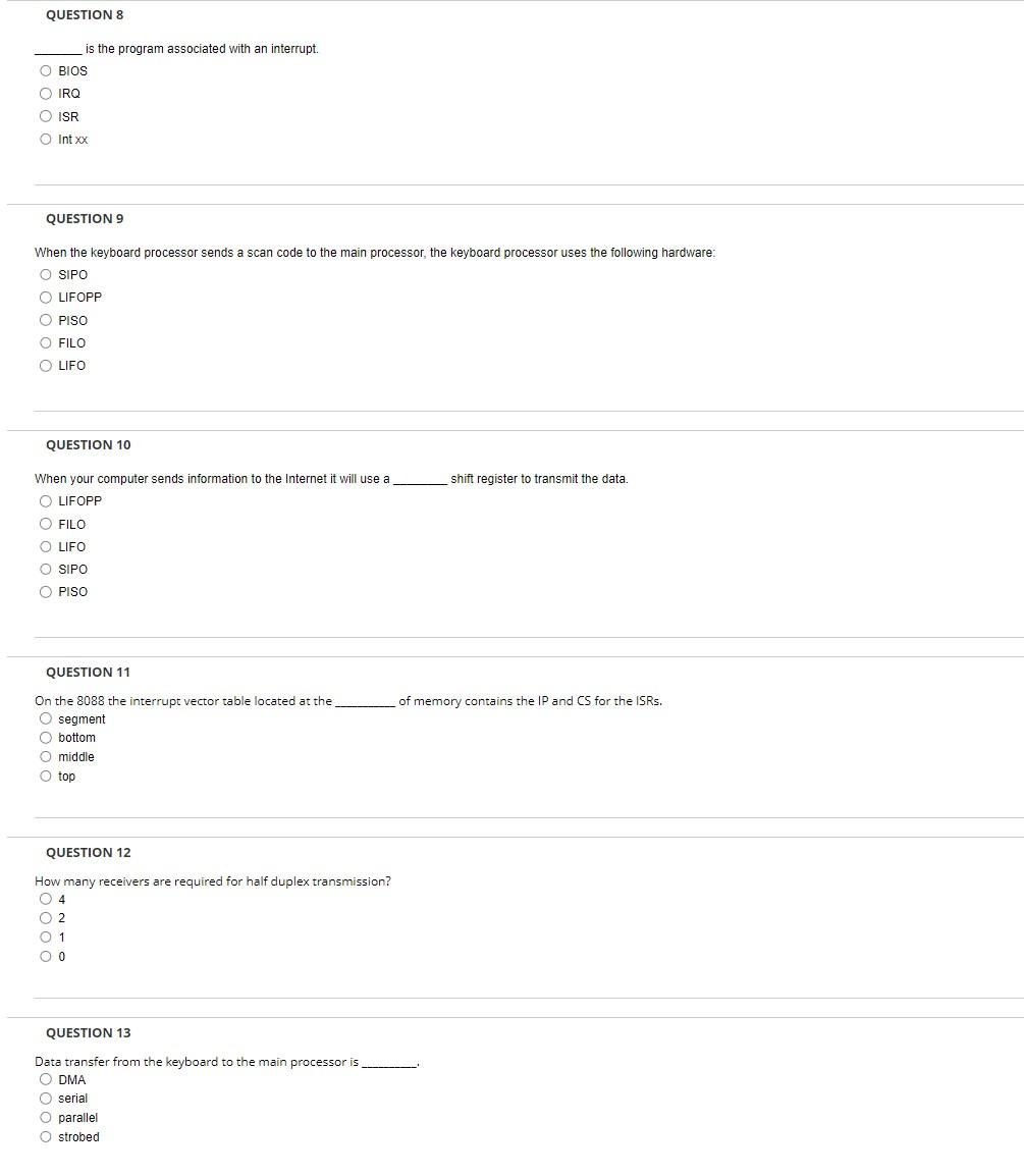 Solved The program which handles an interrupt is called the: | Chegg.com