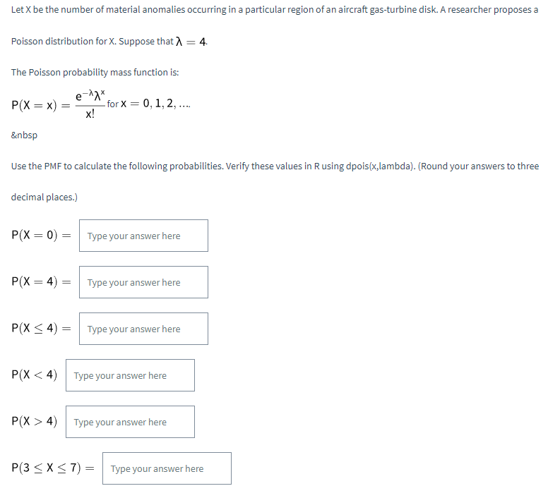 Solved Let X be the number of material anomalies occurring | Chegg.com