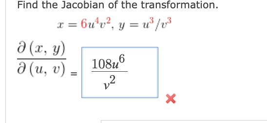 Solved Find the Jacobian of the transformation. | Chegg.com