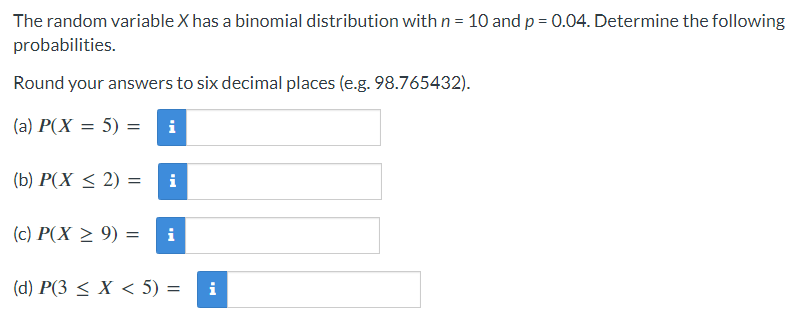 Solved The random variable X has a binomial distribution | Chegg.com