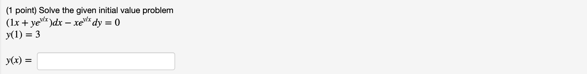 Solved (1 point) Solve the given differential equation by | Chegg.com