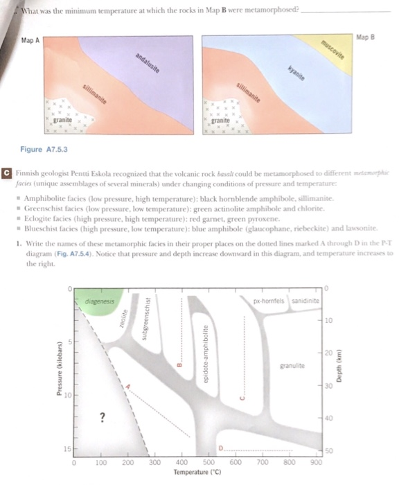 Solved Activity 7.5 Metamorphic Grades and Facies Name | Chegg.com