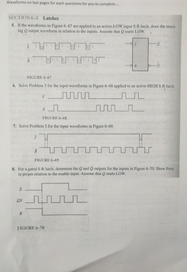 Solved Waveforms on last pages for each questions for you to | Chegg.com
