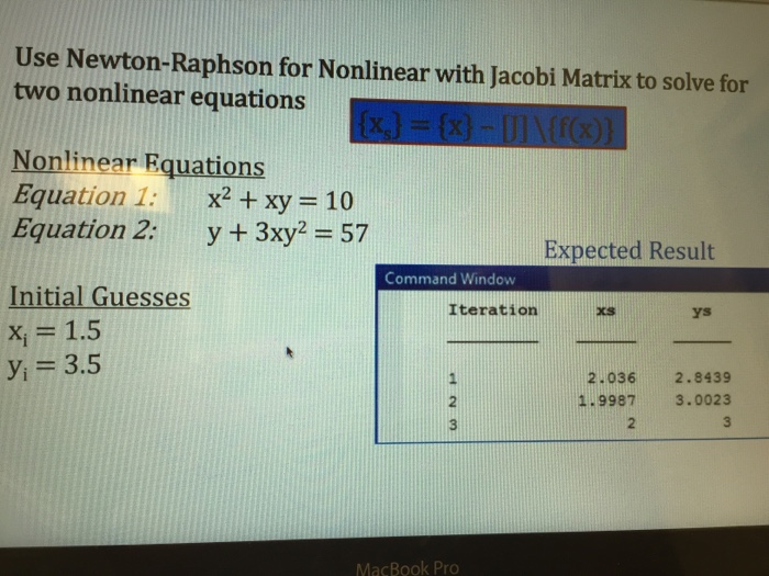Solved Use Newton- Raphson for Nonlinear with Jacobi Matrix | Chegg.com