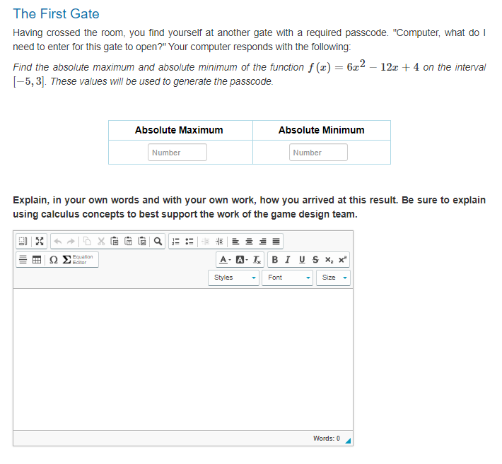 Solved The First Gate Having crossed the room, you find | Chegg.com
