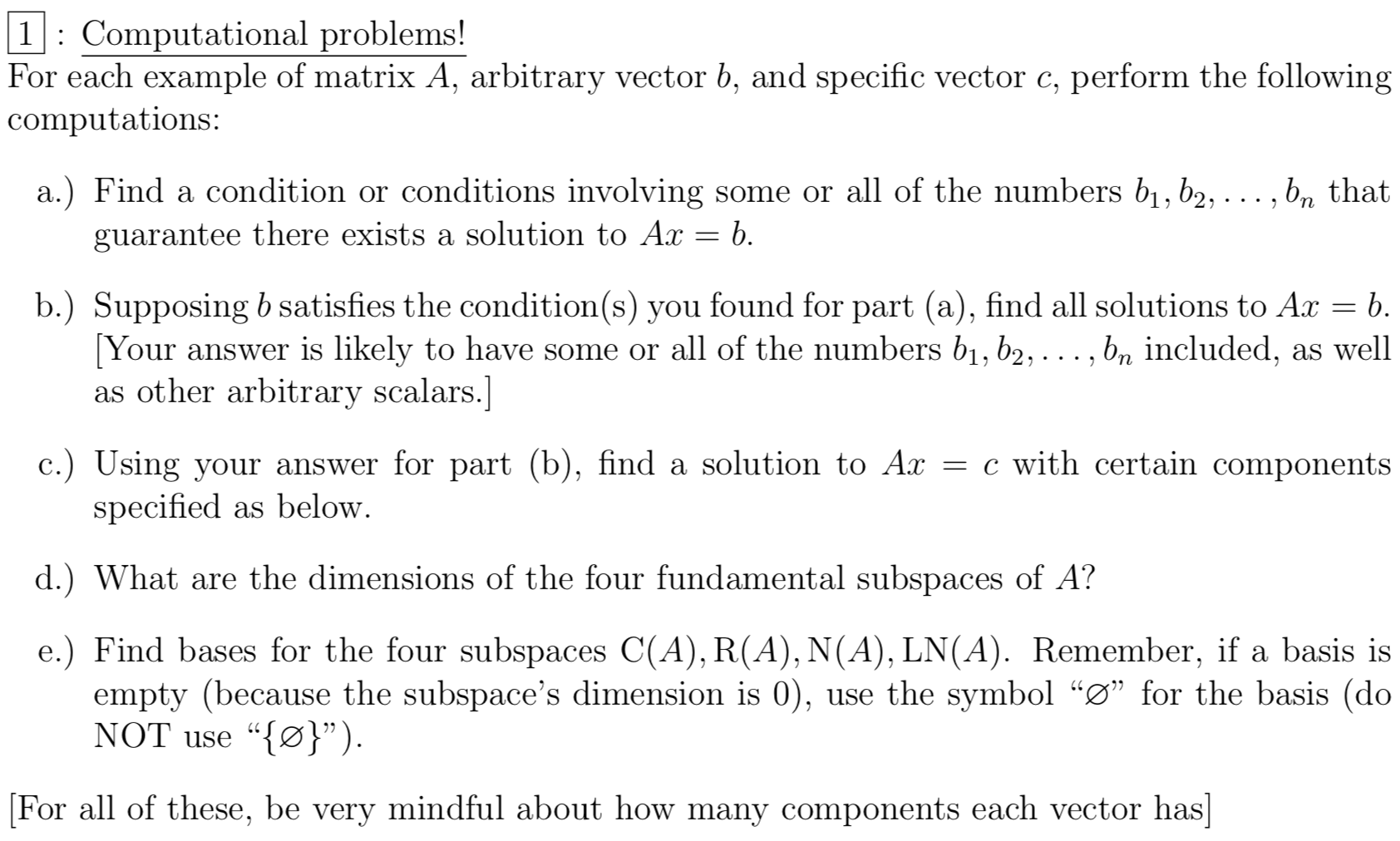 Solved 1 : Computational problems! For each example of | Chegg.com