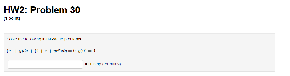 Solved HW2: Problem 30 (1 point) Solve the following | Chegg.com