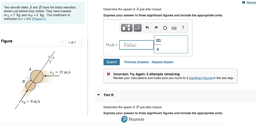 Solved Revier Two smooth disks A and B have the initial | Chegg.com