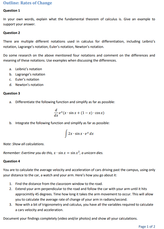 Example Calculus Notation Newton