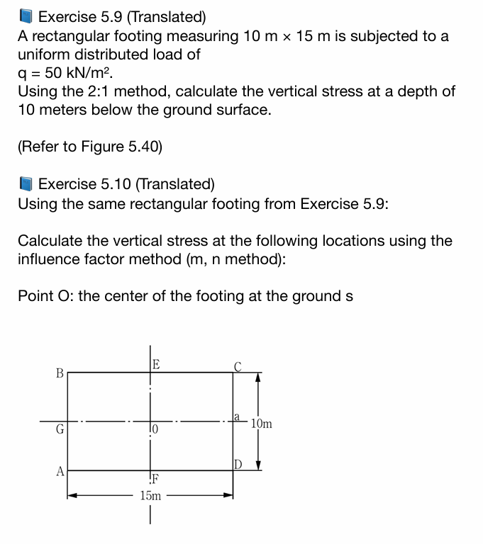 Solved Exercise 5.9 (Translated) ﻿A rectangular footing | Chegg.com