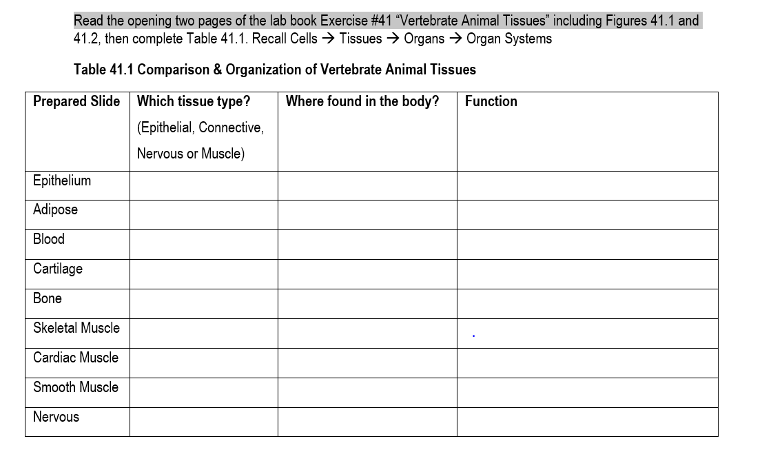 Solved Read the opening two pages of the lab book Exercise | Chegg.com