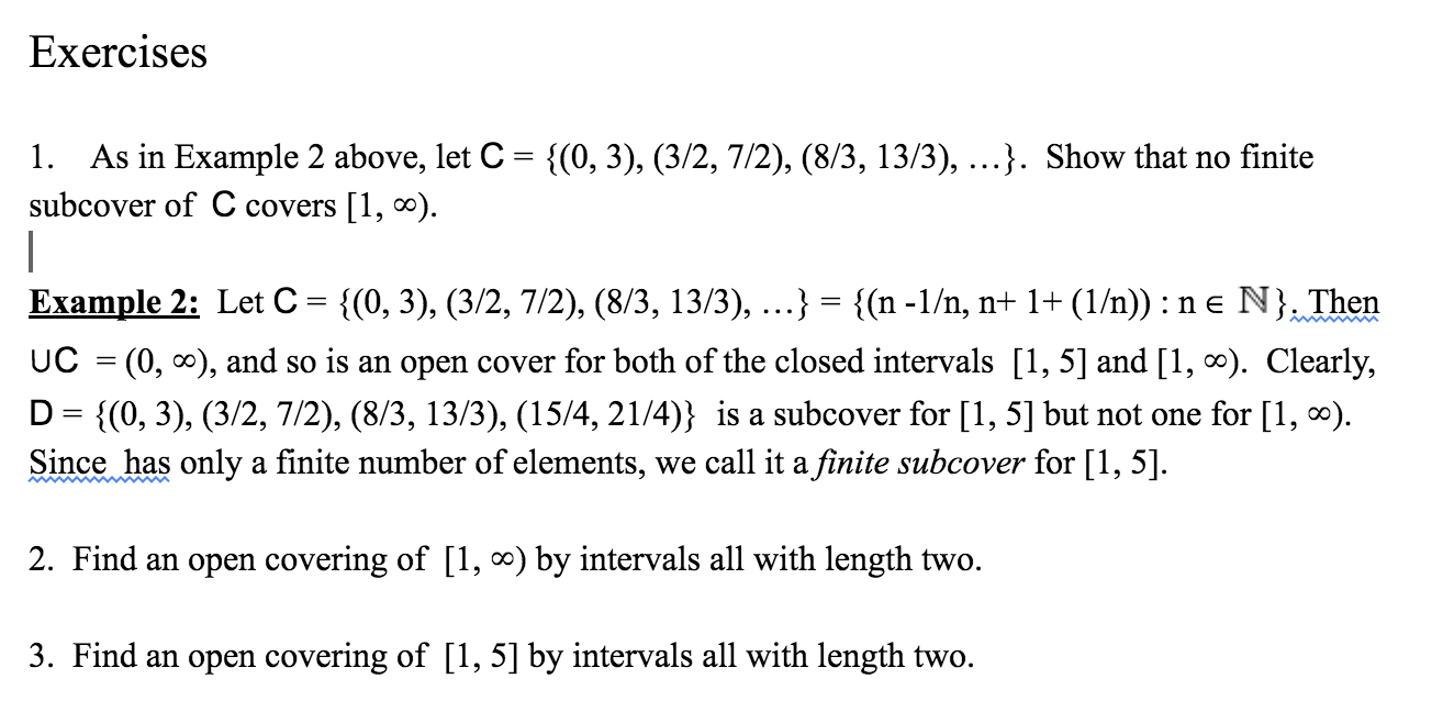Solved Exercises = 1. As in Example 2 above, let C = {(0, | Chegg.com