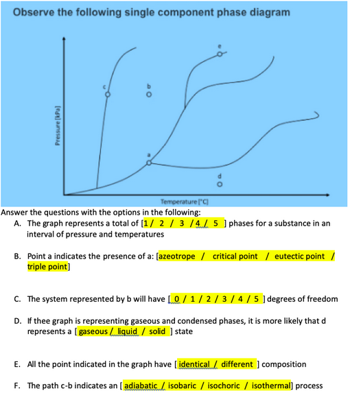 Solved Observe the following single component phase diagram | Chegg.com