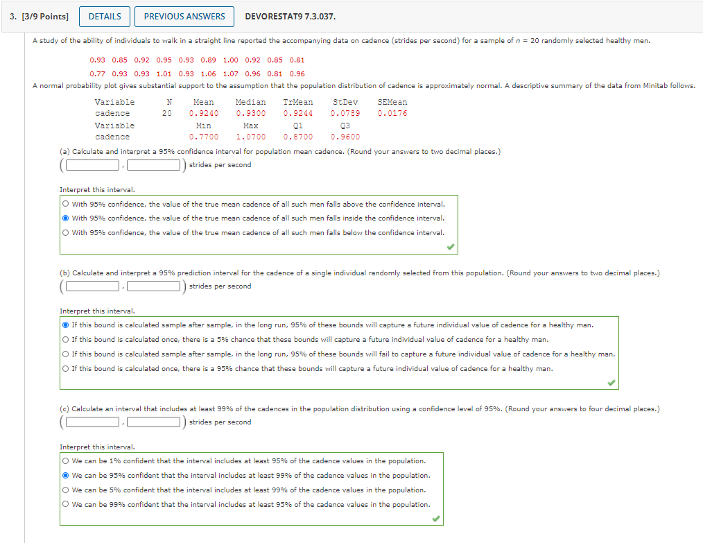 Solved 3. [3/9 Points) DETAILS PREVIOUS ANSWERS DEVORESTAT9 | Chegg.com