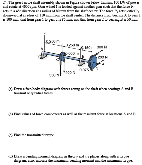 24. The gears in the shaft assembly shown in Figure | Chegg.com