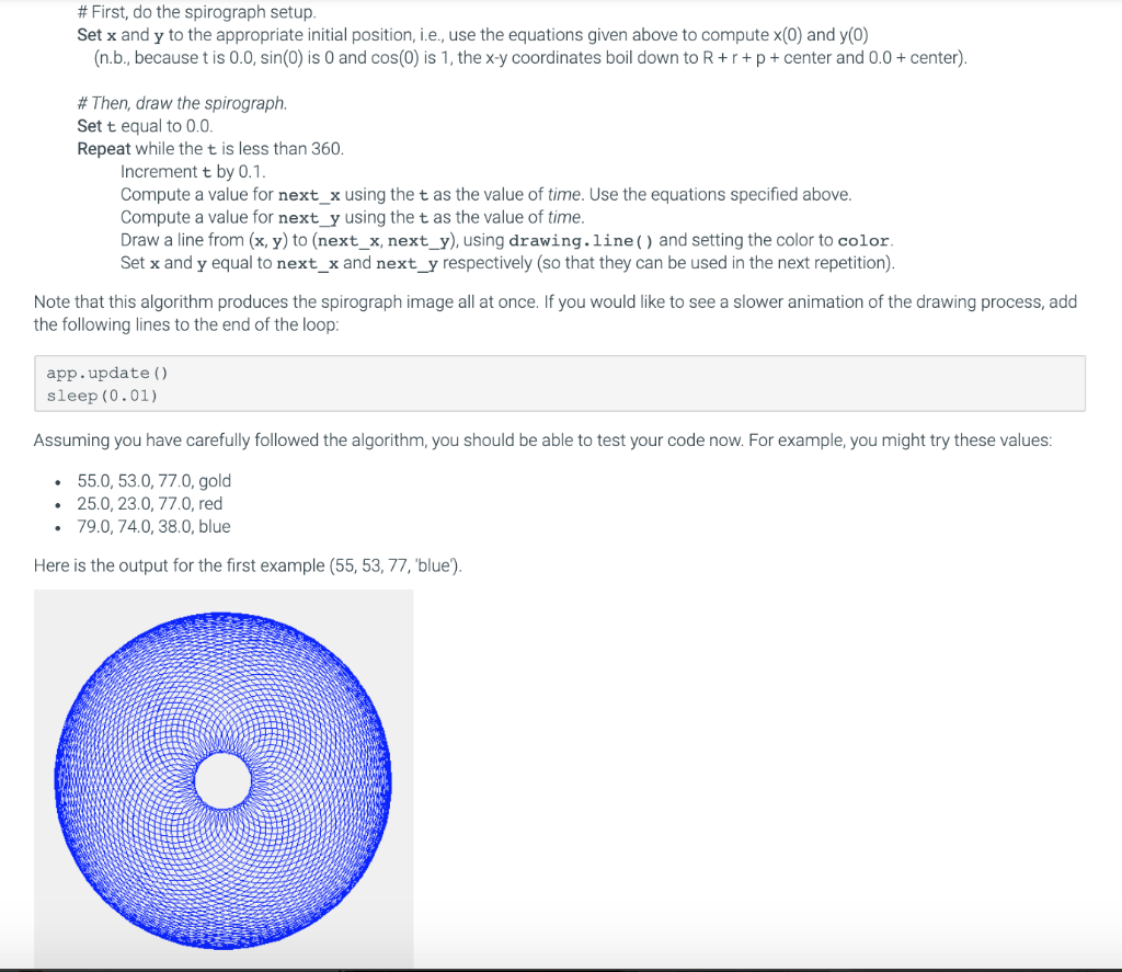 5.13 Spirograph (Lab 5.2) In this exercise, you will | Chegg.com