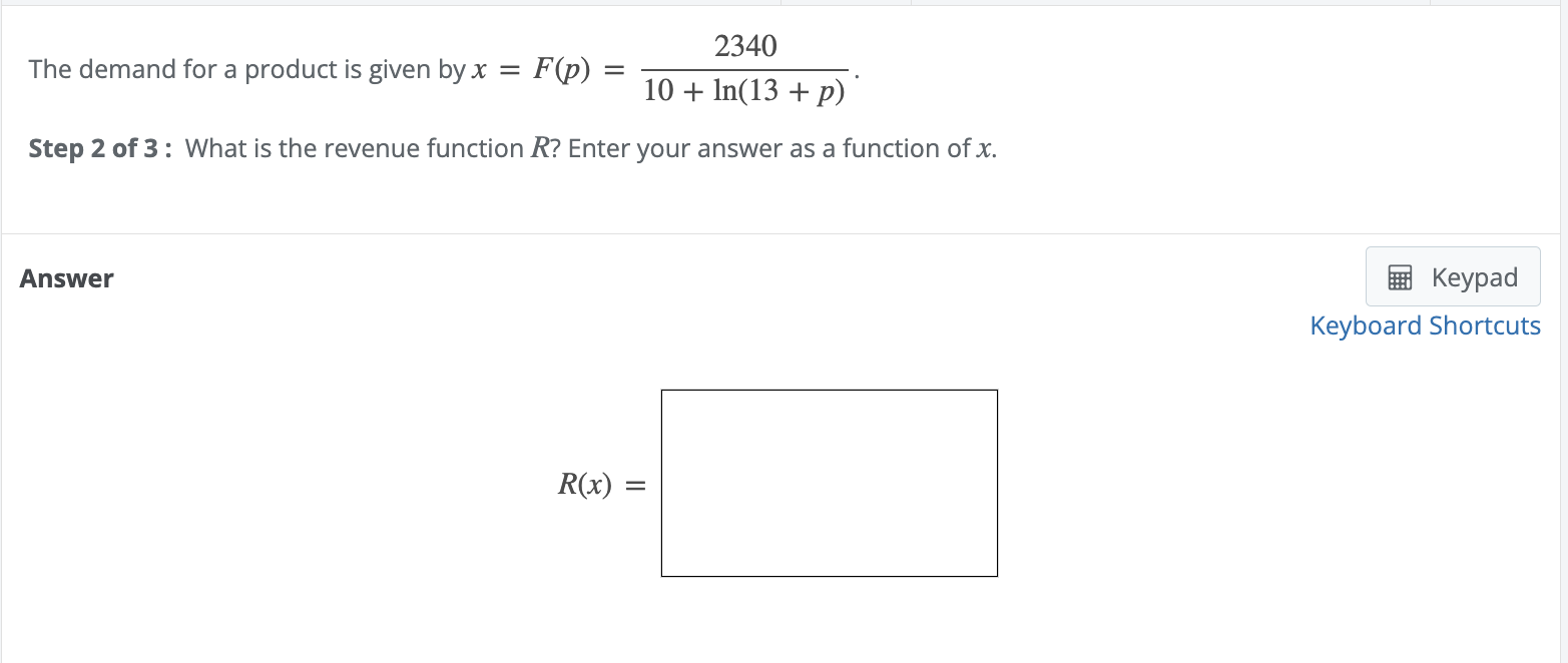 Solved The demand for a product is given by | Chegg.com