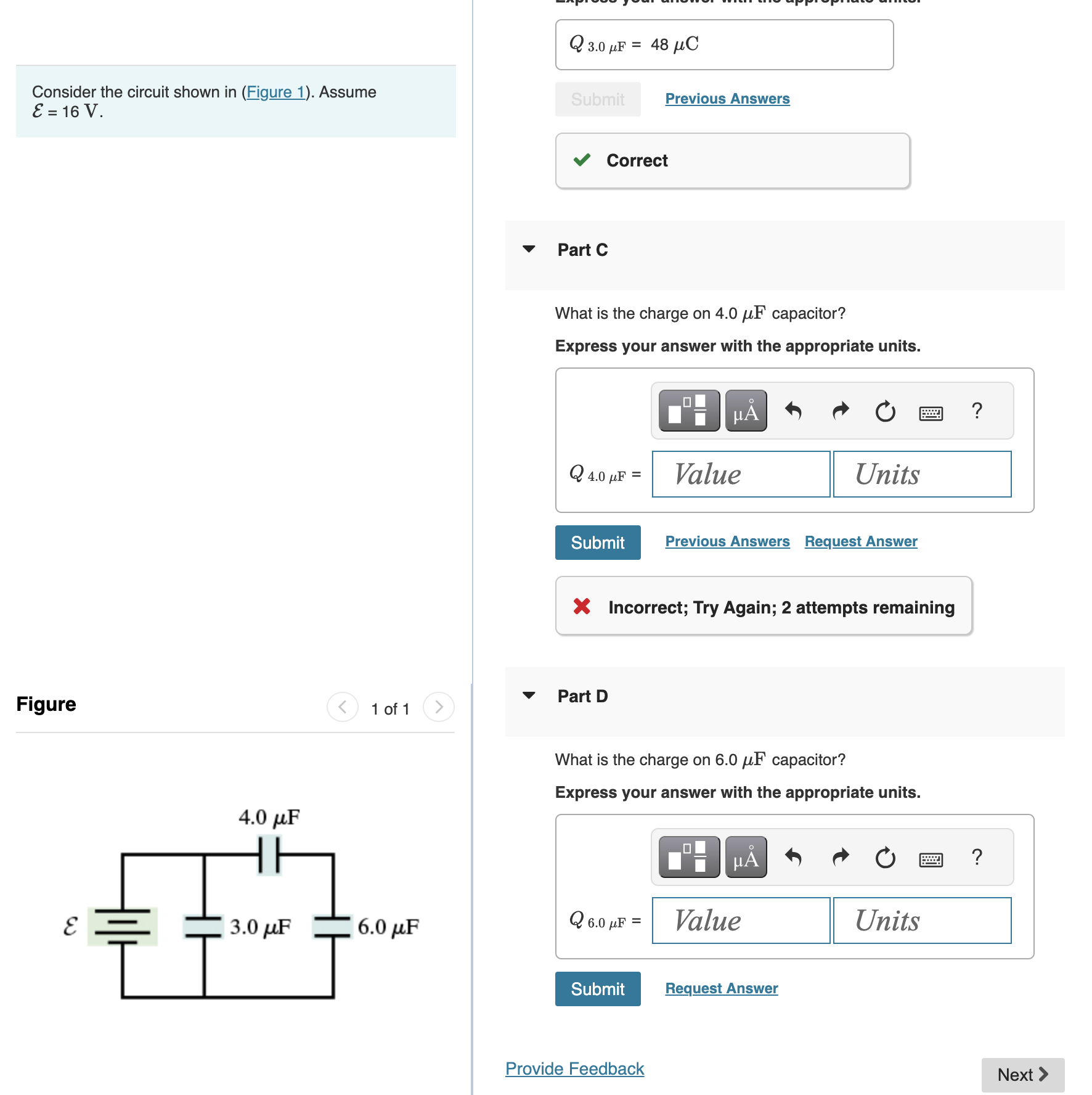 Solved Consider the circuit shown in 1. Assume E=16 V. Part | Chegg.com