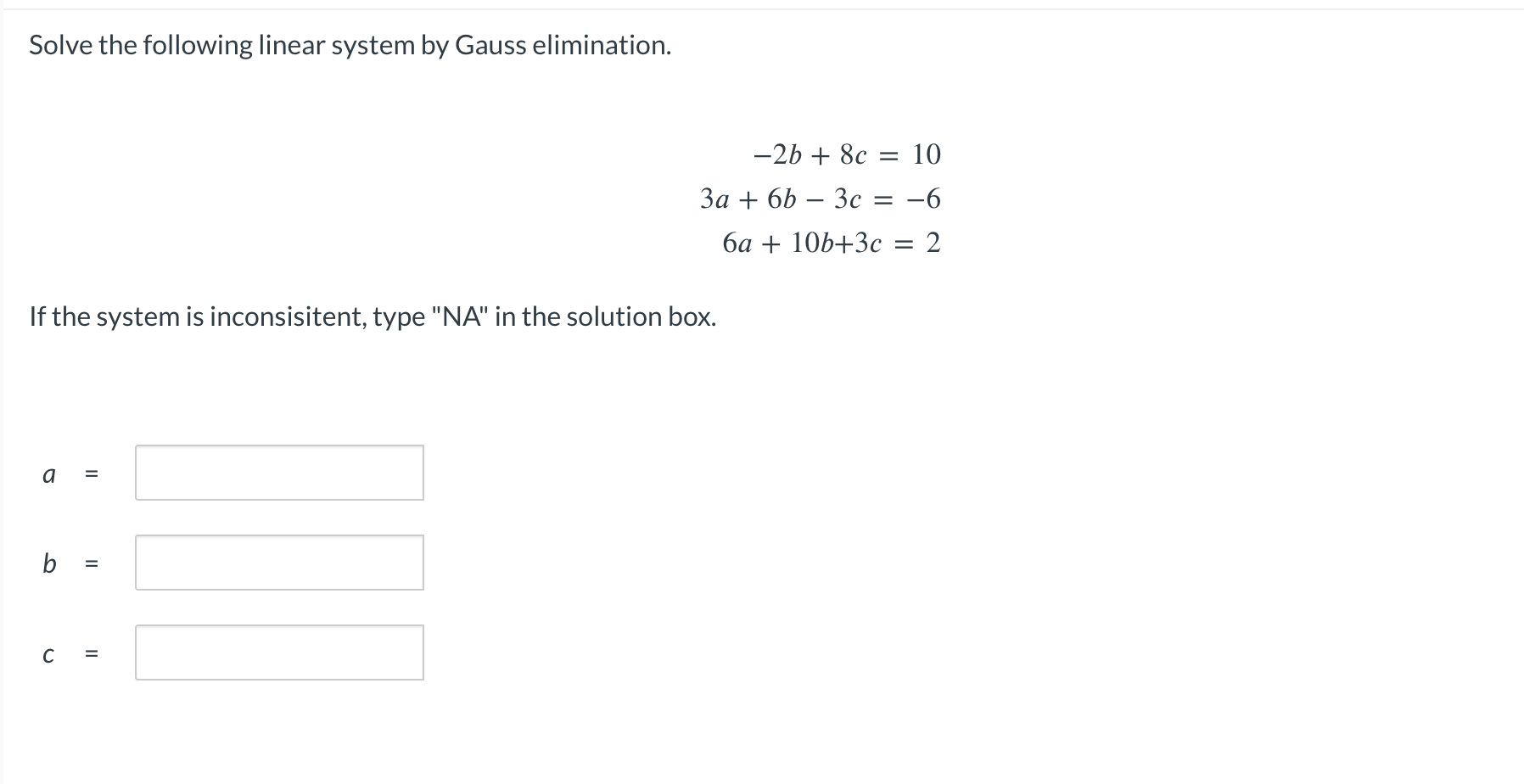 Solved Find a system of linear equations corresponding to | Chegg.com