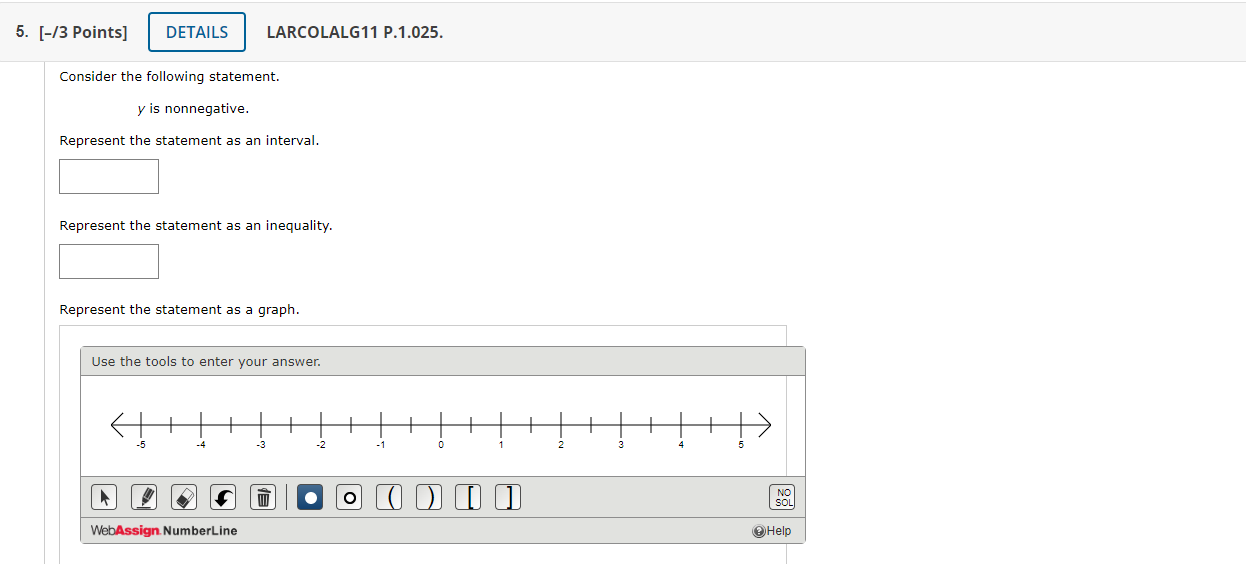 Solved Consider the following statement. y is nonnegative. | Chegg.com