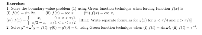 Exercises 1. Solve the boundary-value problem (1) | Chegg.com