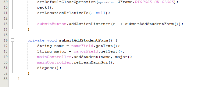 Solved I have a code about student list + major, it's about | Chegg.com