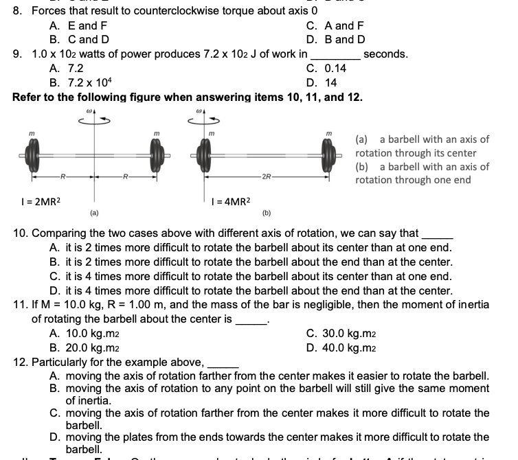 Solved I. MULTIPLE CHOICE: Shade the letter of the choice | Chegg.com