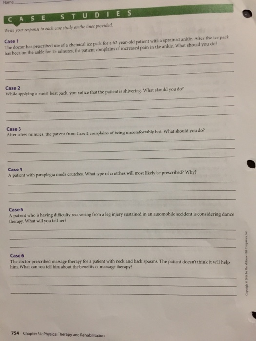 Solved Name, CASE STUDIES Write your response to each case | Chegg.com