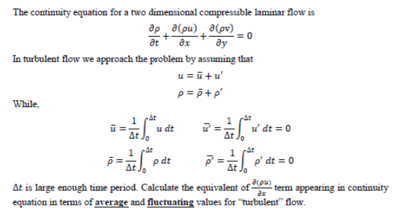 Solved The continuity equation for a two dimensional | Chegg.com